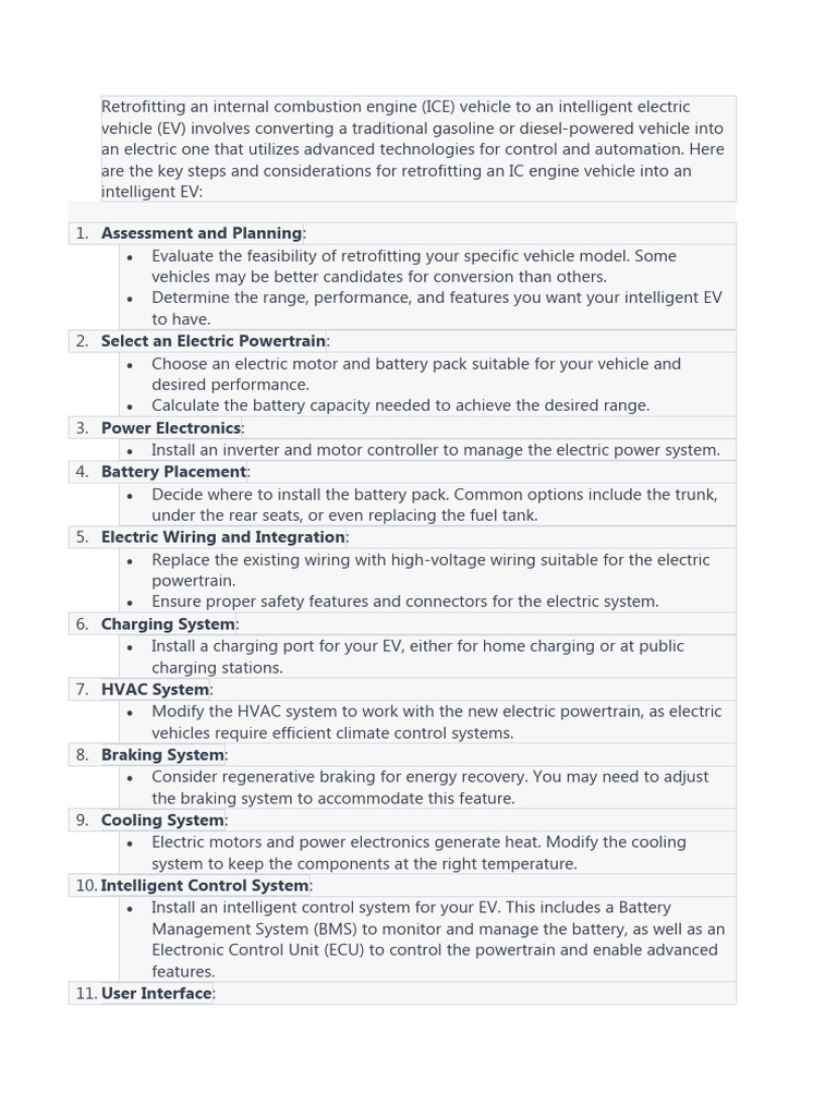 Retrofitting An Internal Combustion Engine To Electric Vehicle | PDF ...