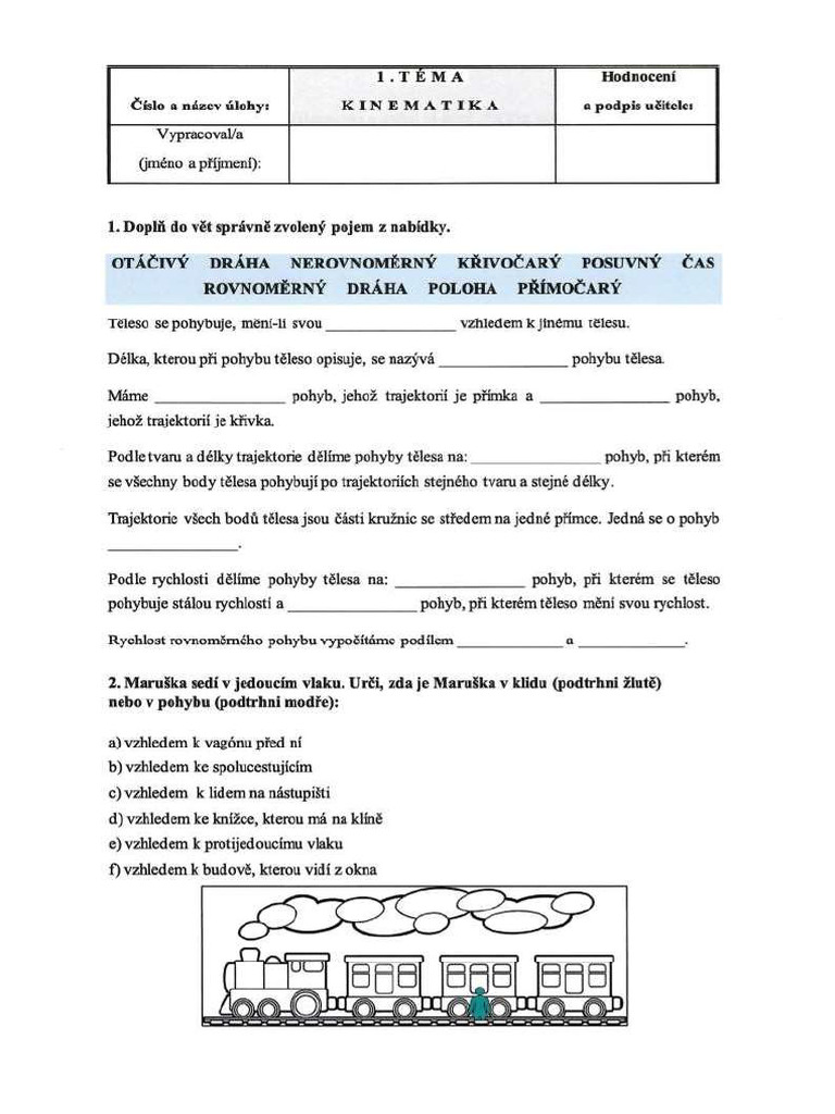 Pracovní listy 7. třída | PDF