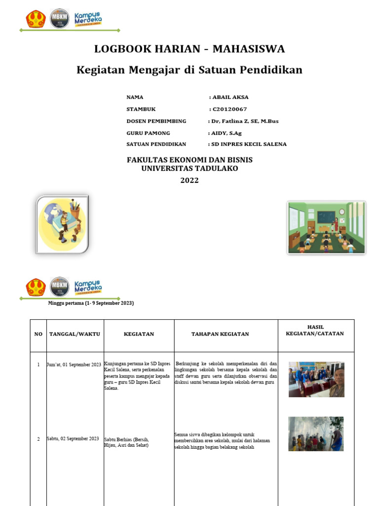LOGBOOK Kampus Mengajar Abail Aksa | PDF