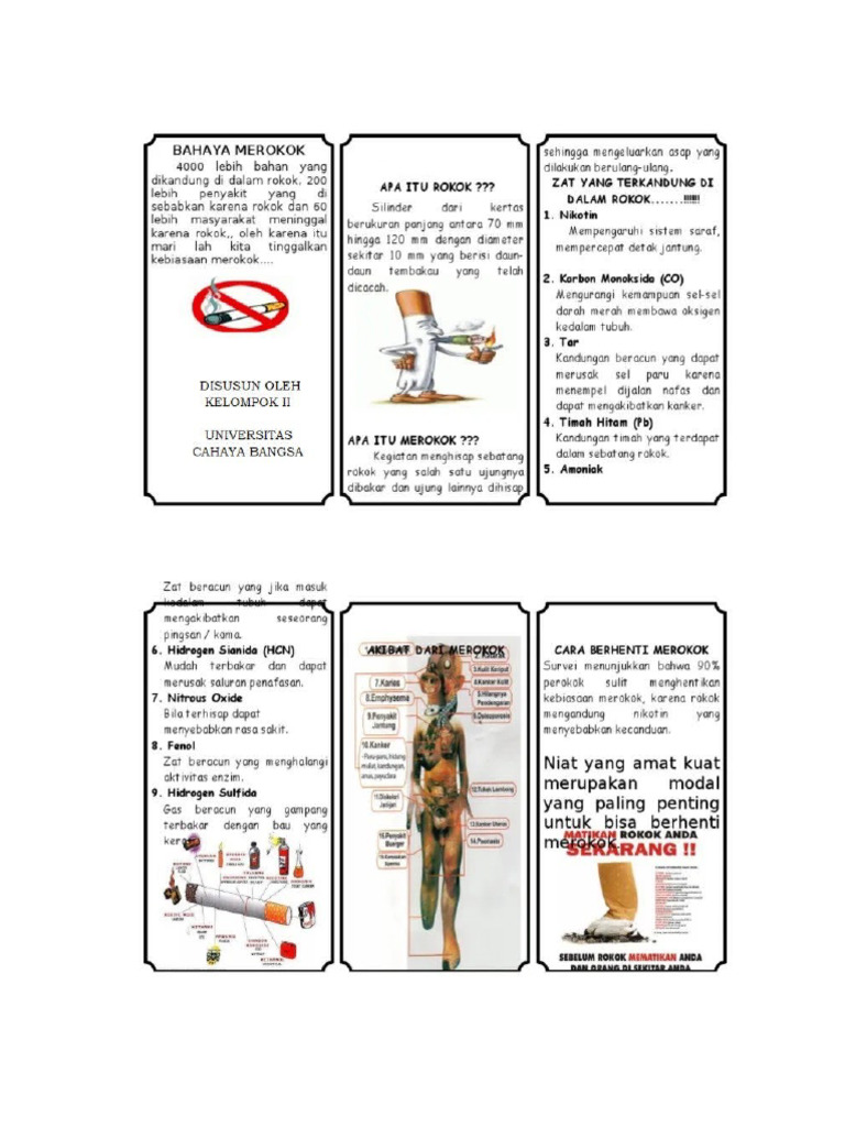 Leaflet Rokok Uks Kelompok Ii | PDF