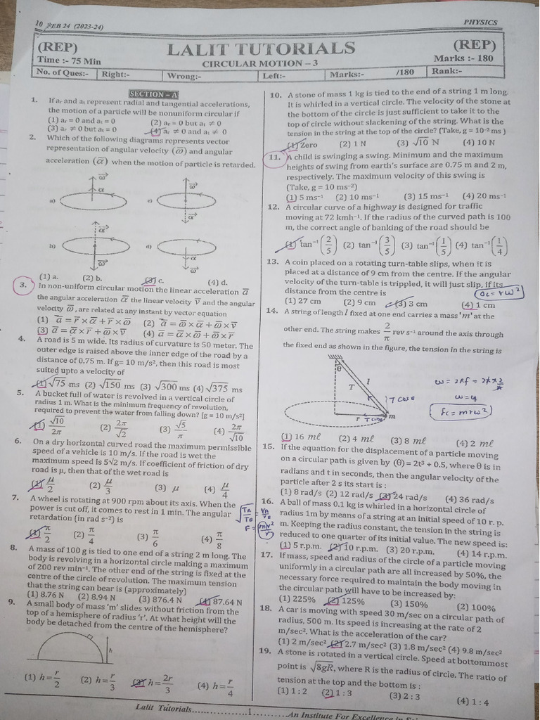 Circular 3 Answer Key | PDF
