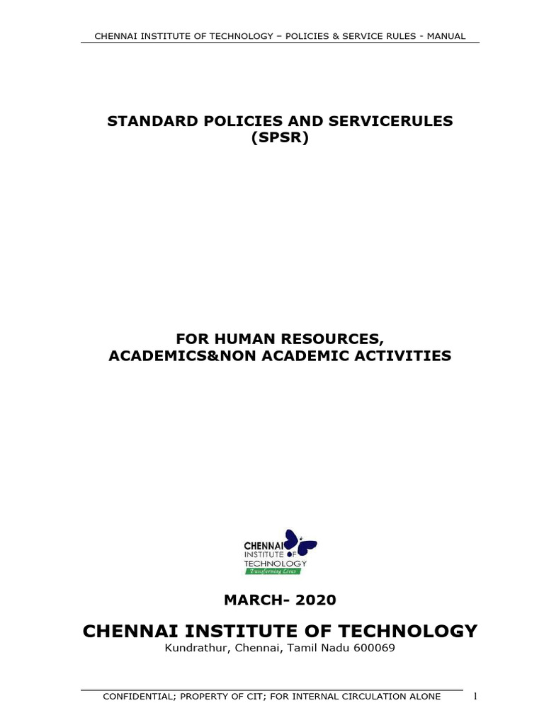 CIT Standard Policies & Service Rules Manual | PDF | Dean (Education ...