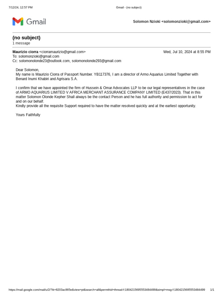 Maurizzio Email | PDF