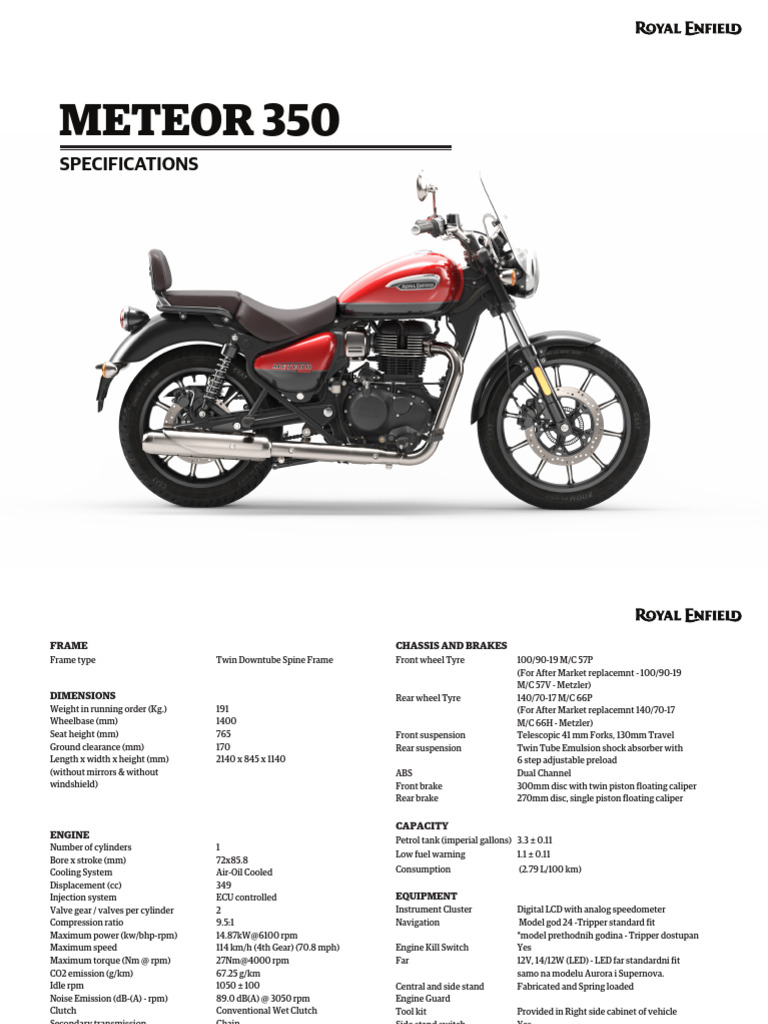 royal-enfield-meteor-350-technical-specifications-serbian | PDF ...