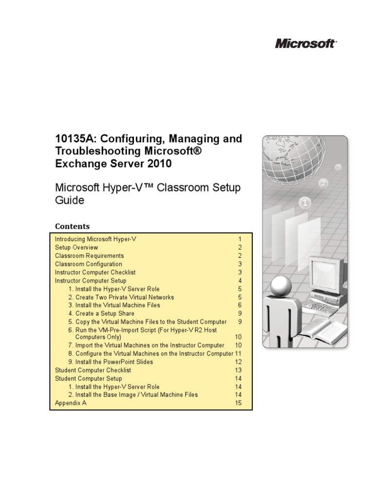 Exchange 2010 Lab Setup Guide | PDF | Hyper V | Operating System