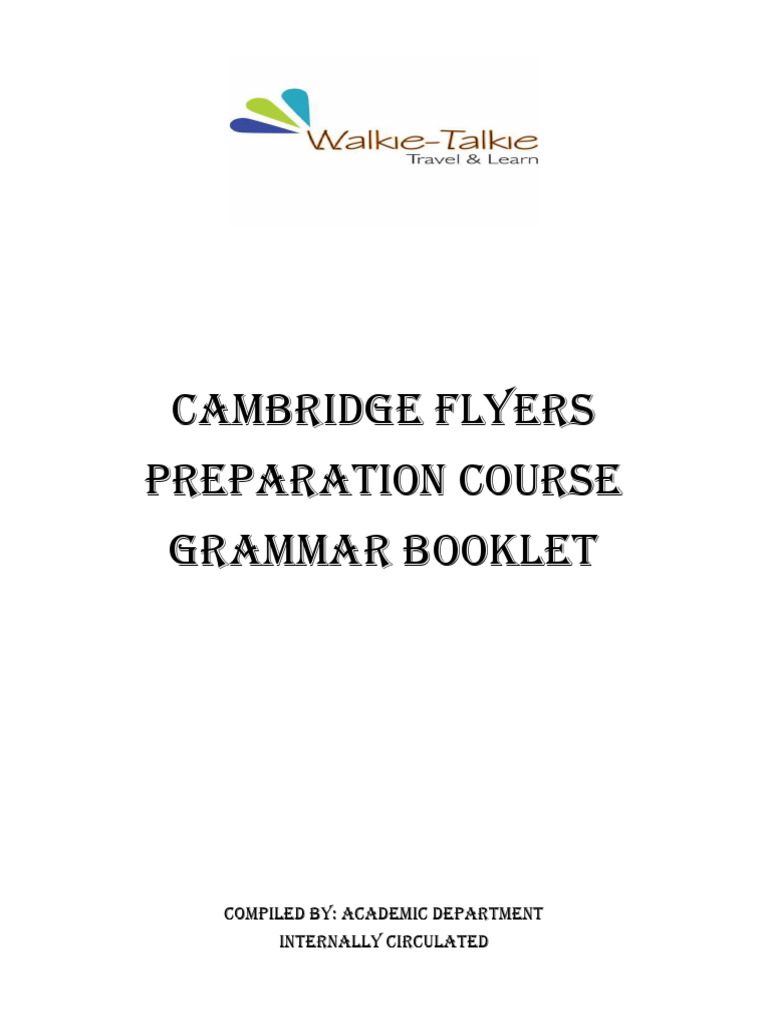 Flyers Grammar Booklet | PDF | Language Mechanics | Linguistics