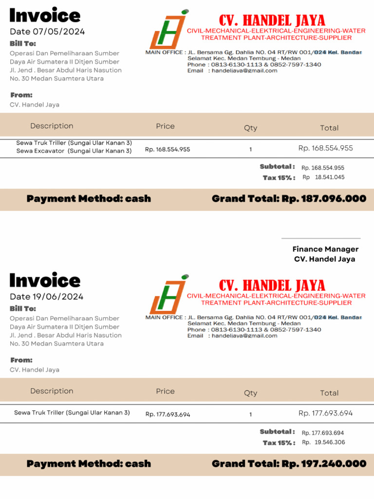 White Brown Neutral Minimalist Invoice | PDF