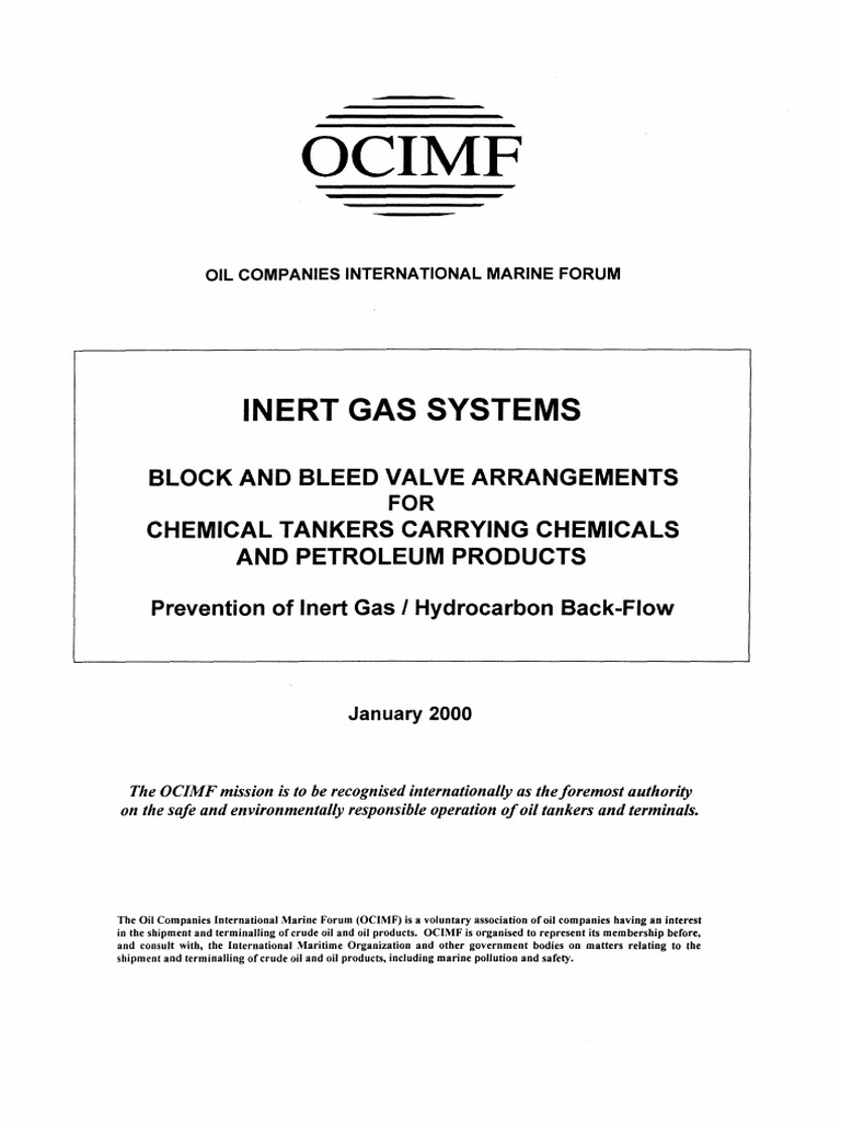 Ocimf DBB | PDF | Valve | Oil Tanker