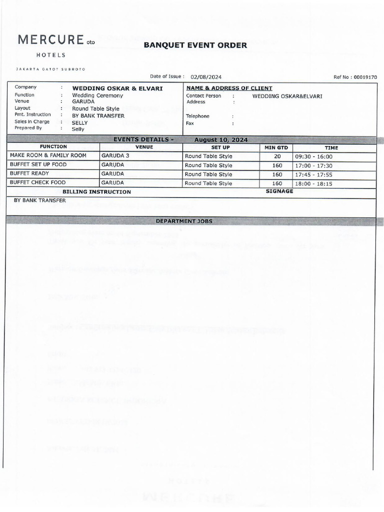 Beo Wedding Oskar & Elvari On 10 Aug 2024 | PDF