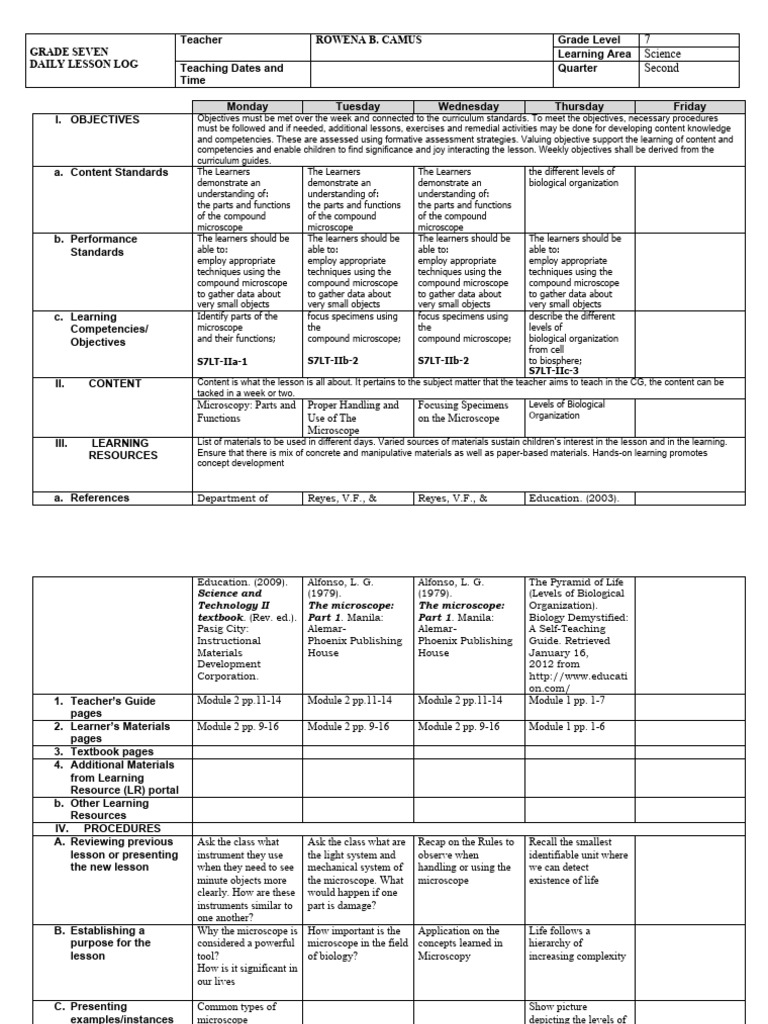 Dll Science Grade 7 2nd Grading 2 Docx | PDF | Learning | Educational Assessment