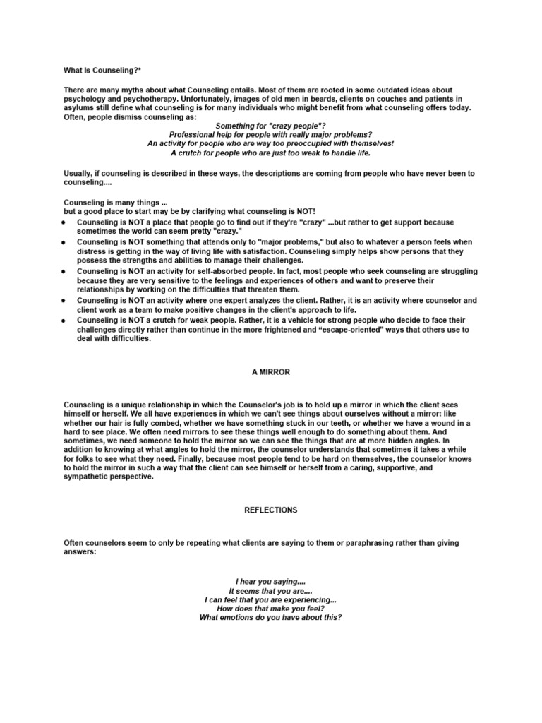 What Is Counseling | PDF | Counseling Psychology | Psychotherapy