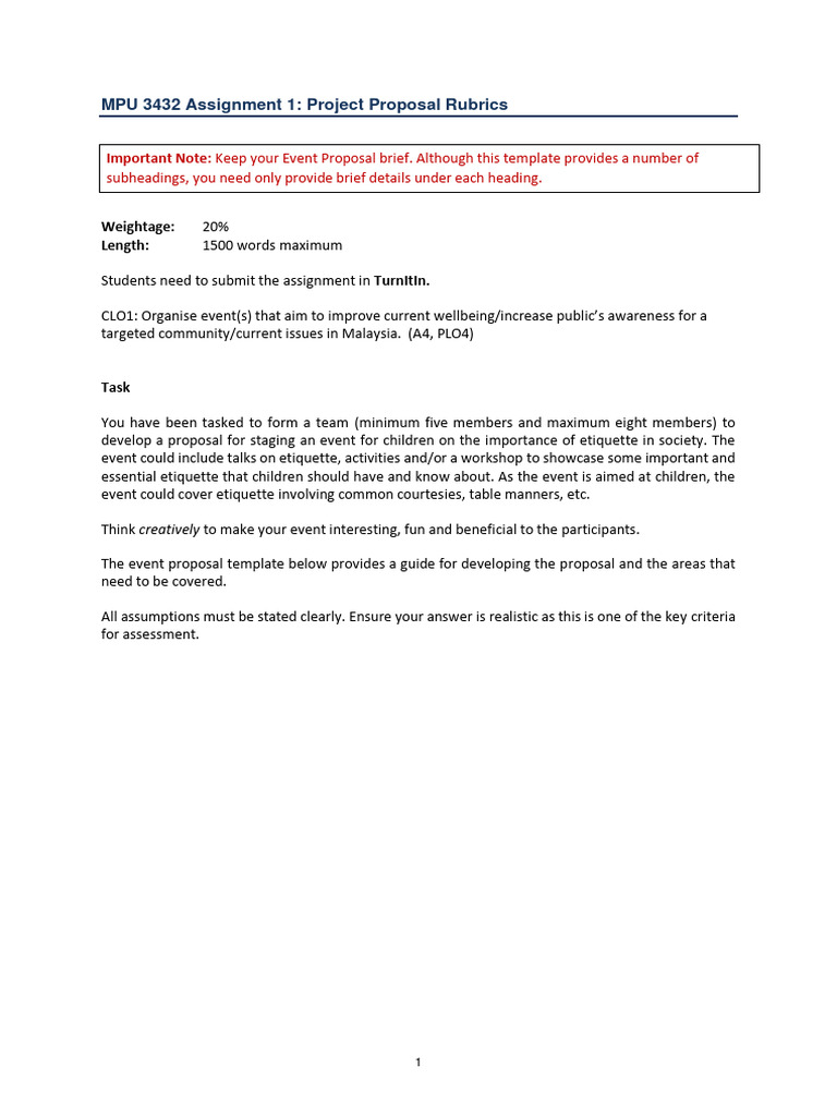 MPU 3432 Assignment 1 UFM | PDF | Risk