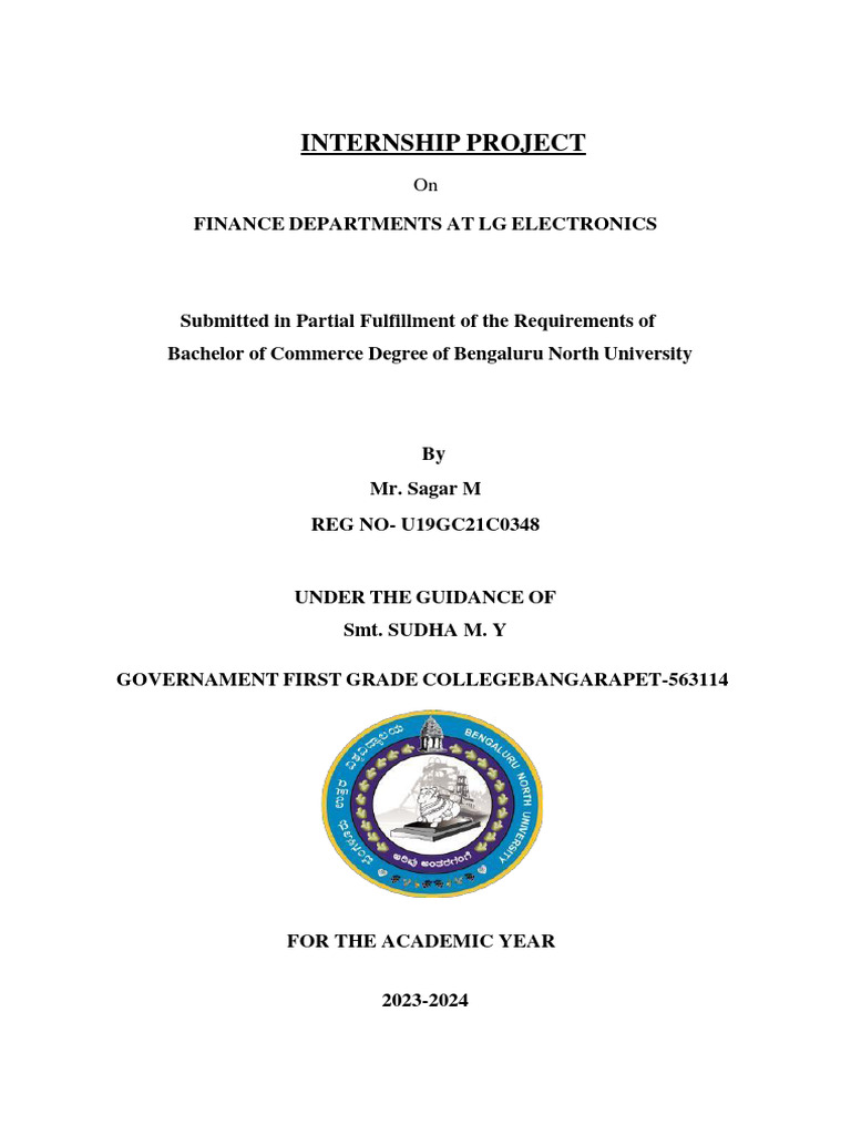 Finance Internship Report at LG Electronics | PDF | Equity (Finance) | 3 G