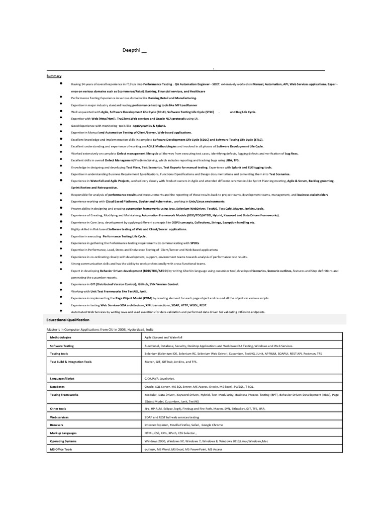 Deepthi QA | PDF | Software Development Process | Selenium (Software) Deepthi QA | PDF | Software Development Process | Selenium (Software)