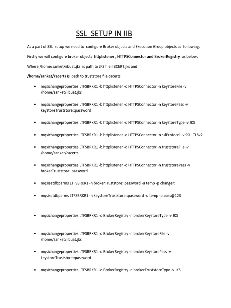 SSL Setup in Iib | PDF | Public Key Certificate | Transport Layer Security