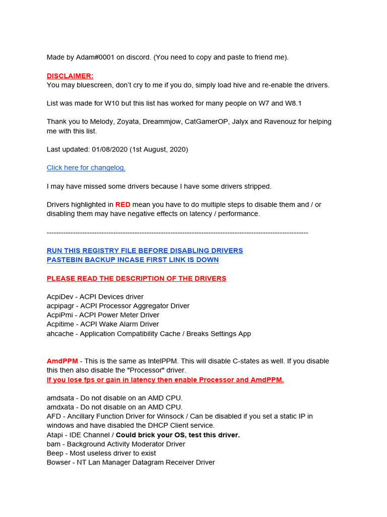 REGEDIT DRIVERS | PDF | Device Driver | Computing Platforms