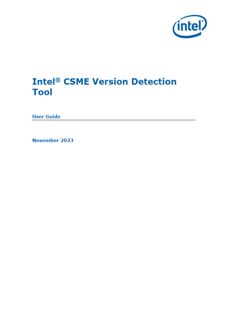 Intel (R) CSME Version Detection Tool User Guide | PDF | Command Line ...