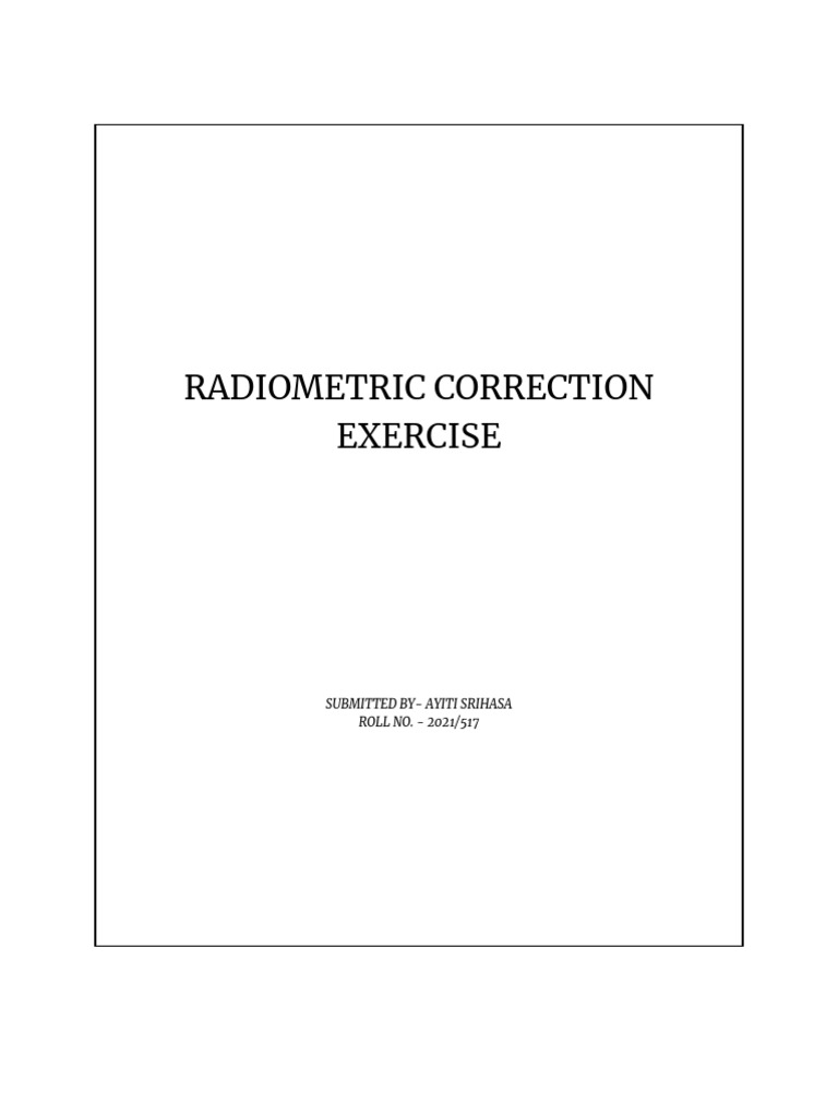 Radiometric Correction Guide | PDF