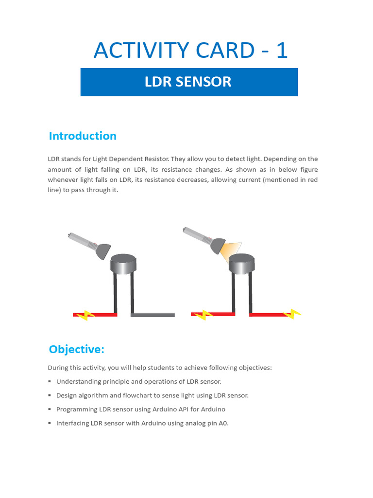 Activity Card 1-LDR Sensor | PDF | Computer Engineering | Electrical ...