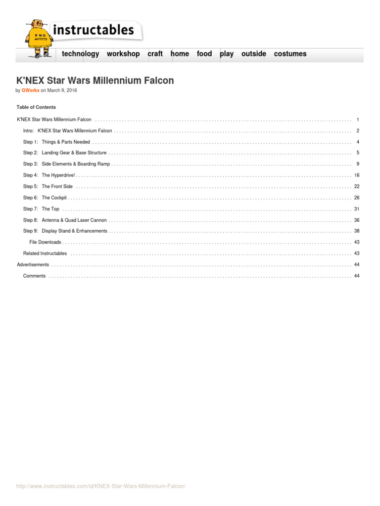 KNEX Star Wars Millennium Falcon | PDF