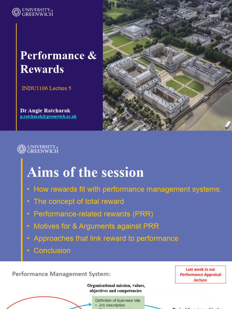 Lecture 5 - Performance Rewards | PDF | Motivation | Motivational