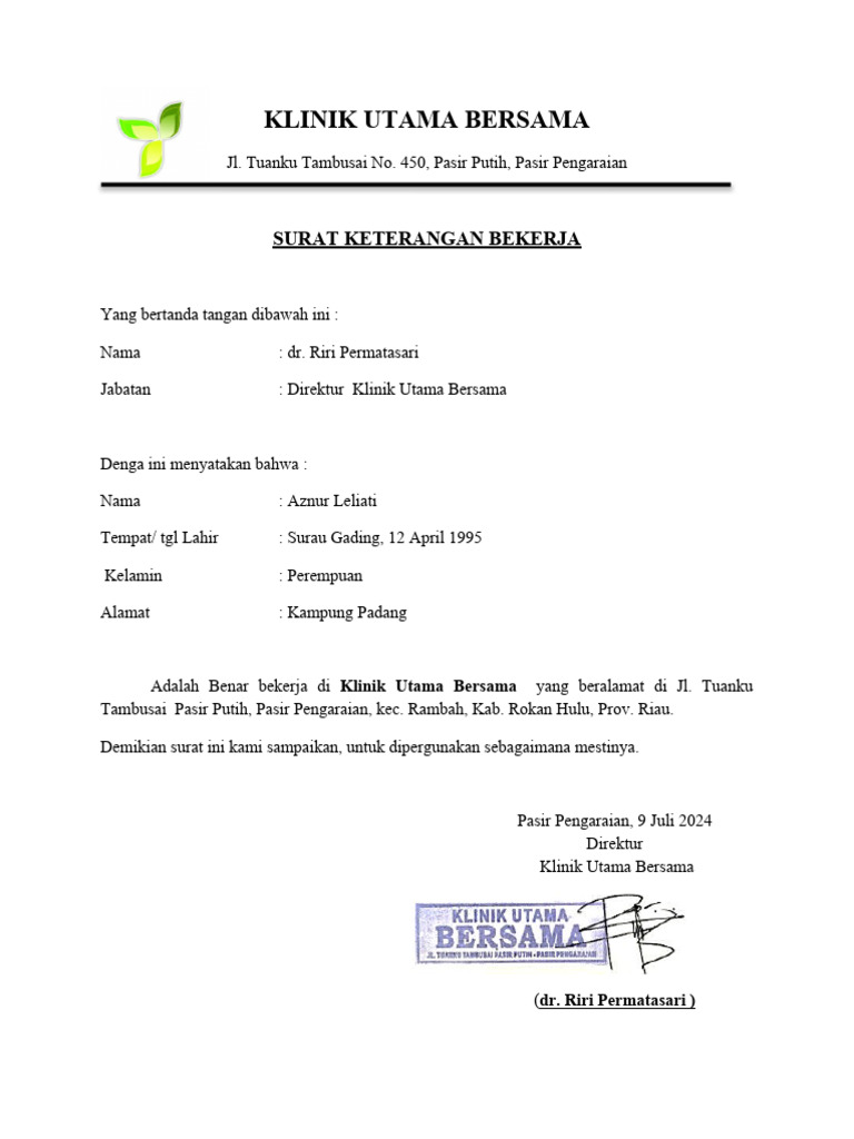 Klinik Utama Bersama | PDF