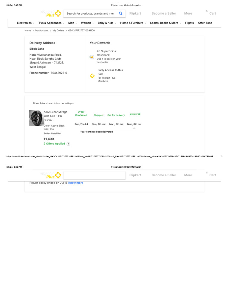 Flipkart.com_ Order Information | PDF