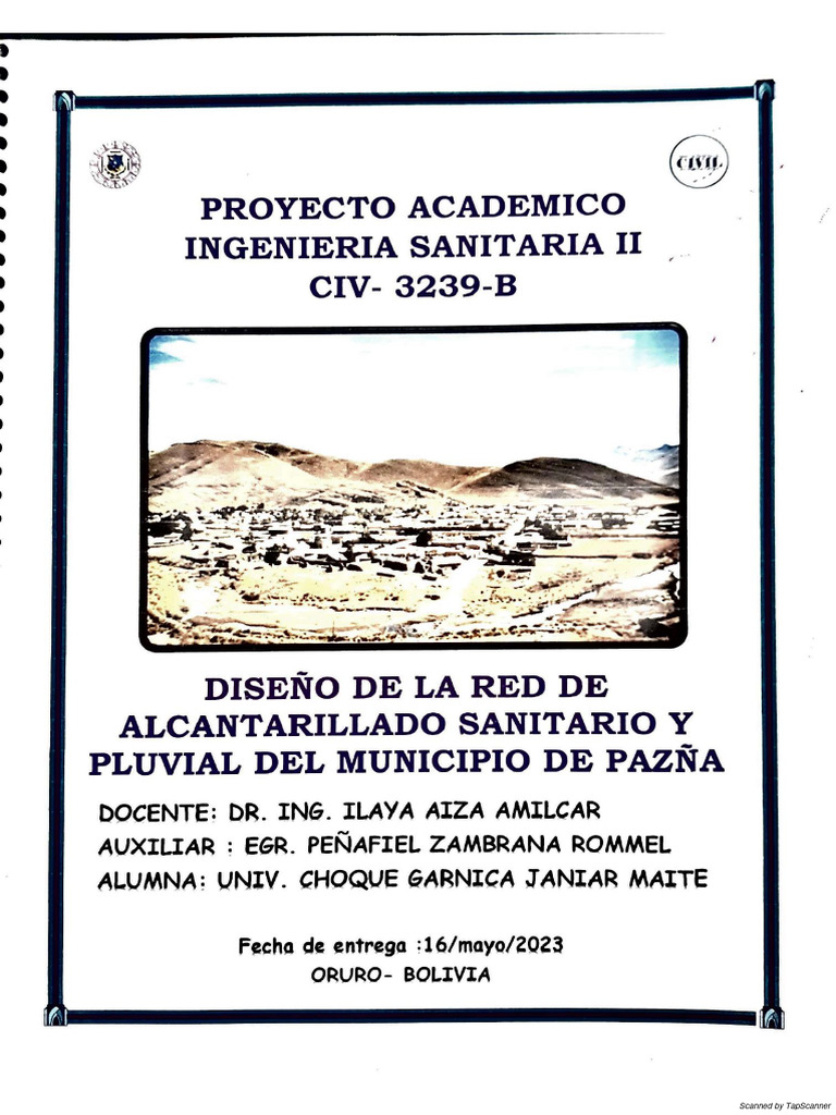 Choque Garnica Janiar Maite Proyecto Sani II | PDF