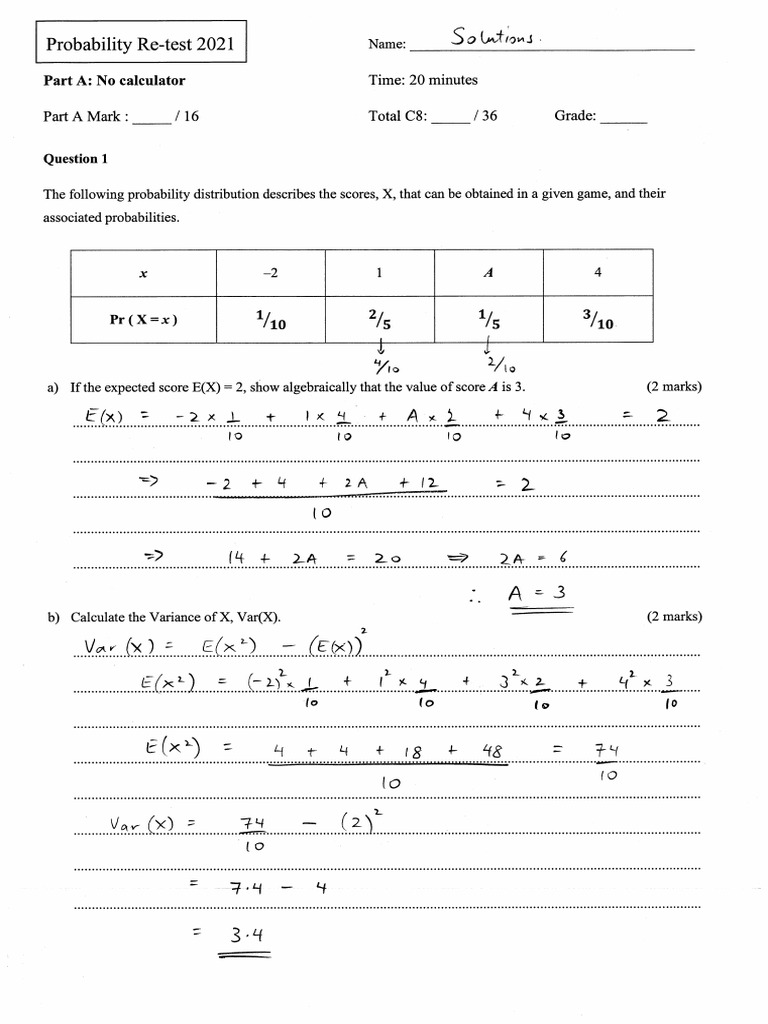 C8 Re-Test 2022 - Solutions | PDF