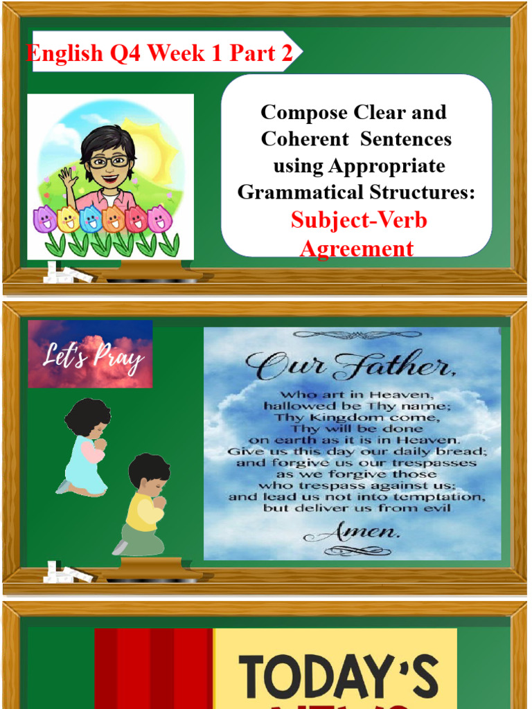 Eng q4 Wk1 Part 2 Subject Verb Agreement | PDF | Verb | Subject (Grammar)