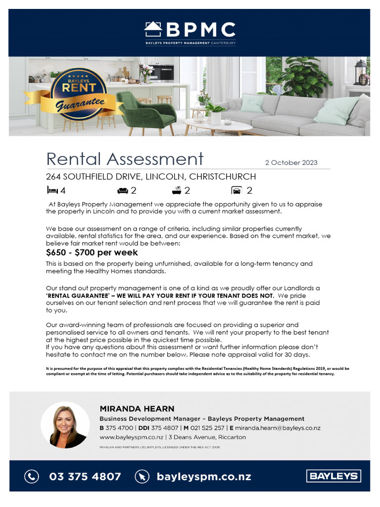 Rental Assessment for Lincoln Property | PDF