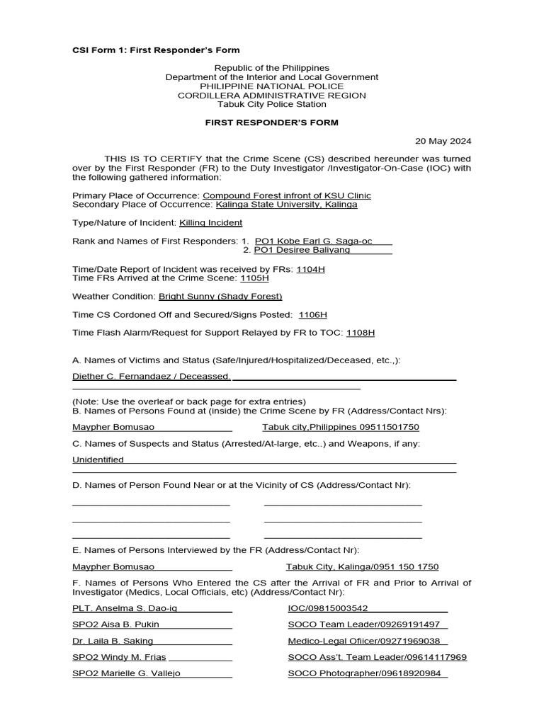 Soco Final | PDF | Crime Scene | Law Enforcement