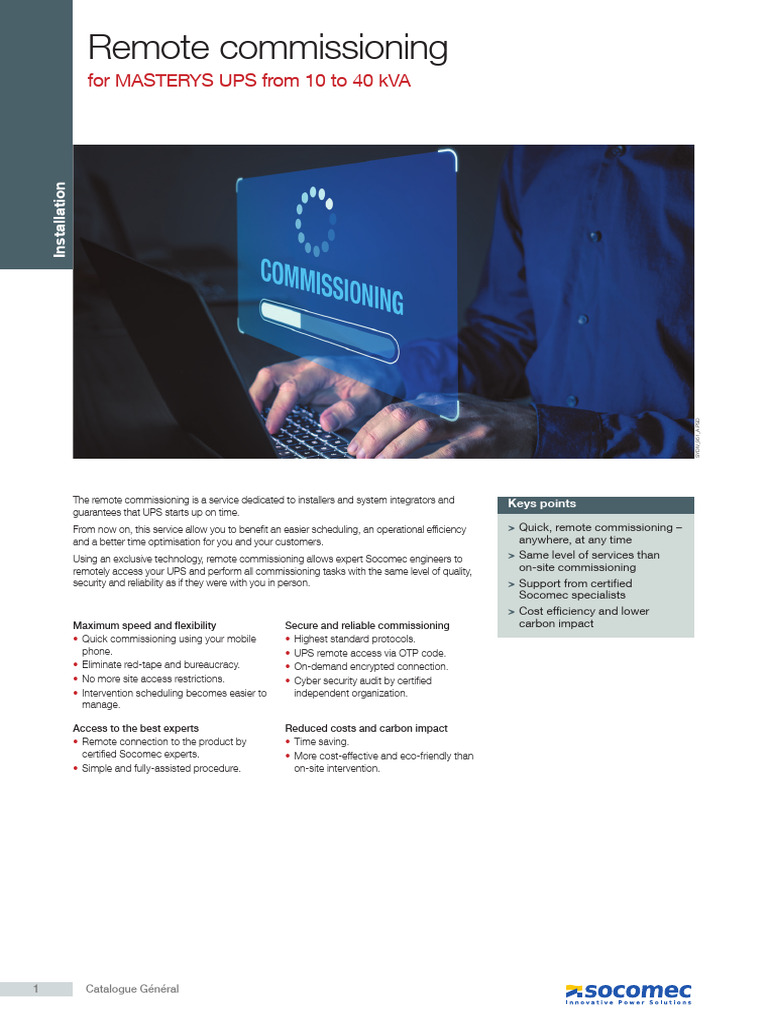 Remote Commissioning For Masterys Ups From 10 To 40 Kva - Catalogue ...