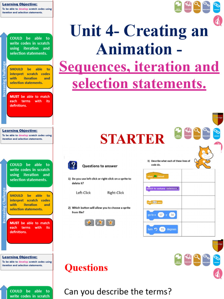 SMM - Computing - Year 7 Lesson4 | PDF | Iteration | Scratch (Programming Language)