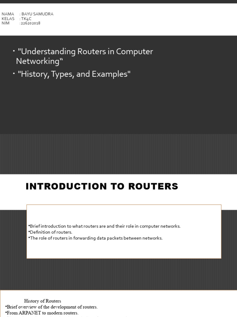 "Understanding Routers in Computer Networking" "History, Types, and ...