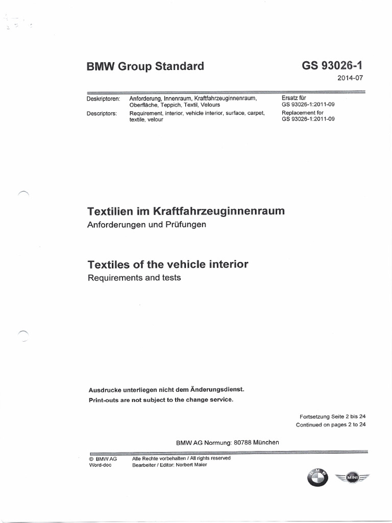 BMW - GS 93026-1 | PDF