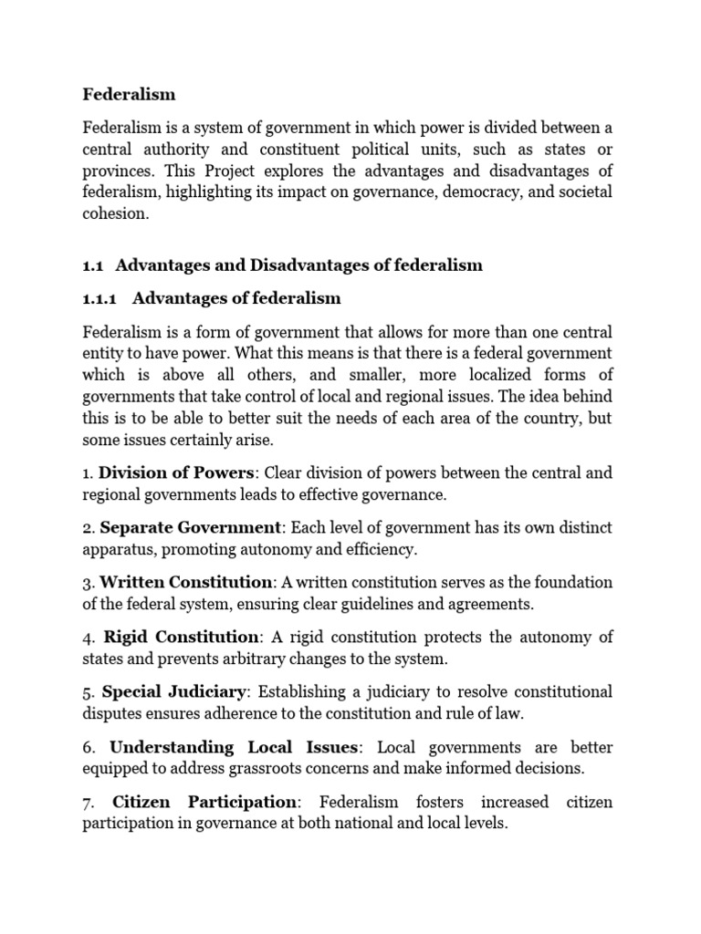 Federalism | PDF | Governance | Policy