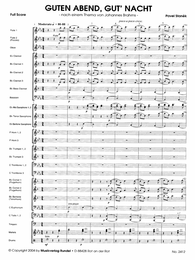 Guten Abend Gut Nacht Partitur Pdf