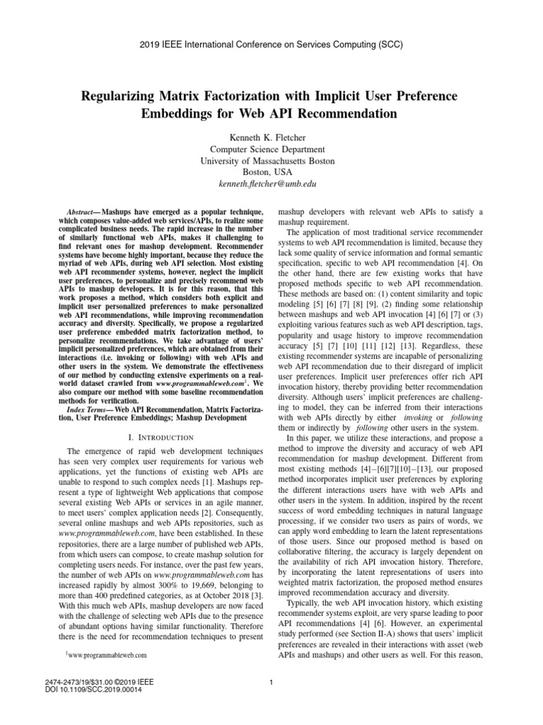 Regularizing Matrix Factorization With Implicit User Preference | PDF | Computing
