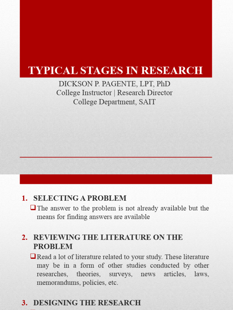 Stages of Research Process Explained | PDF