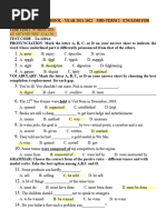 English-Grade 5 - Sample Annual Examination Paper 2024 | PDF | Body ...