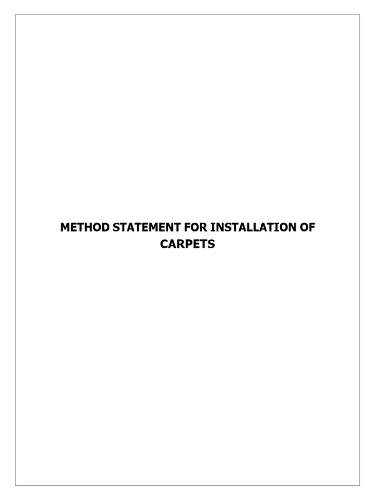 Carpet Installation Methodology Guide | PDF | Carpet | Adhesive