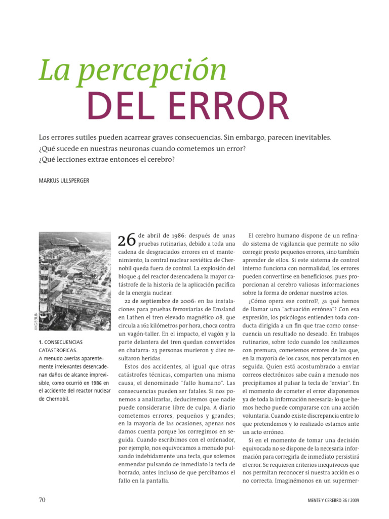 2 Artículo La Percepción Del Error Ullsperger Markus | PDF | Cerebro ...