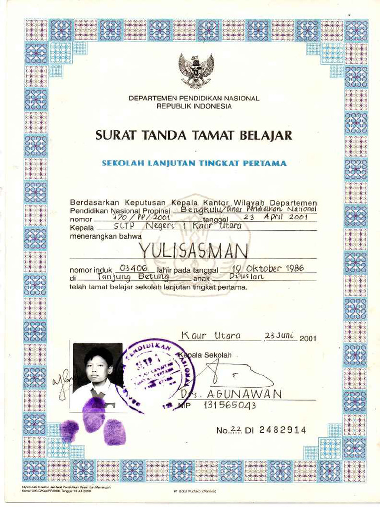 IJAZAH DAN NILAI SMP - 11zon | PDF