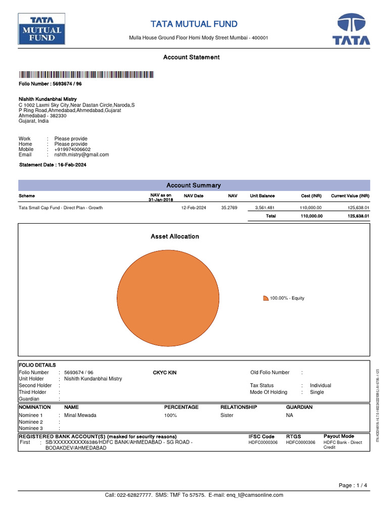 Tata MF | PDF | Cheque | Banks
