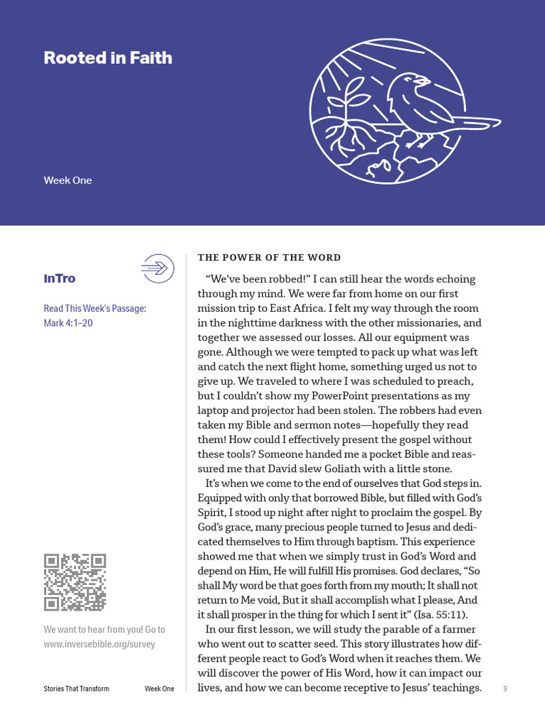 Rooted in Faith: Intro | PDF | Gospel Of Mark | Jesus