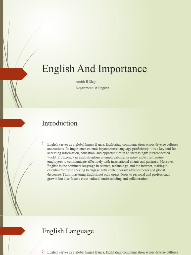 Importantce of English | PDF