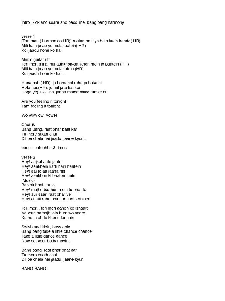 Bang Bang - A Capella | PDF