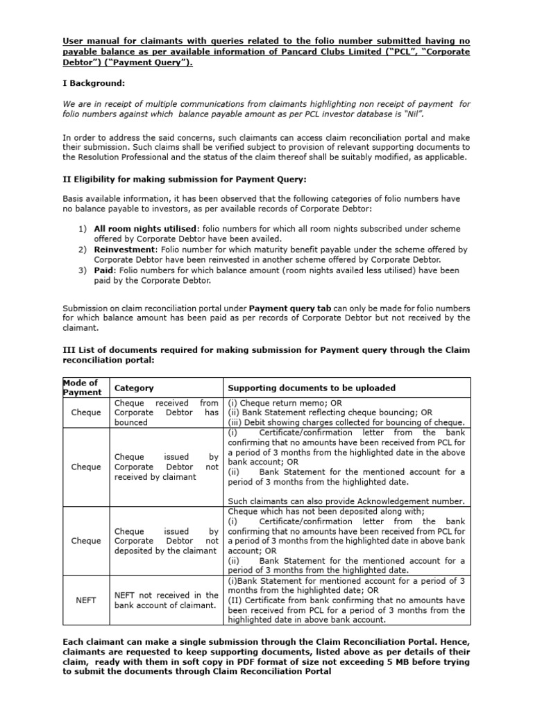 User Manual For Payment Query | PDF | Cheque | Banks