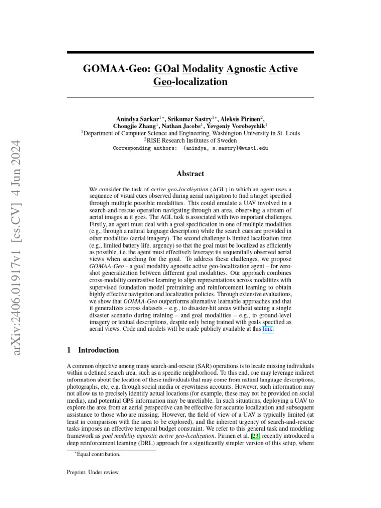 GOMAA-Geo GOal Modality Agnostic Active Geo-Locali | PDF | Evaluation | Cognition